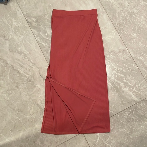 SHEIN | Skirts | Ribbed Maxi Skirt With Slit | Poshmark
